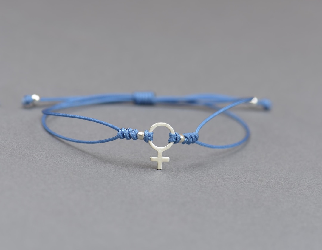Sterling Silver Women Symbol Sign Bracelet.sterling Silver Bead ...