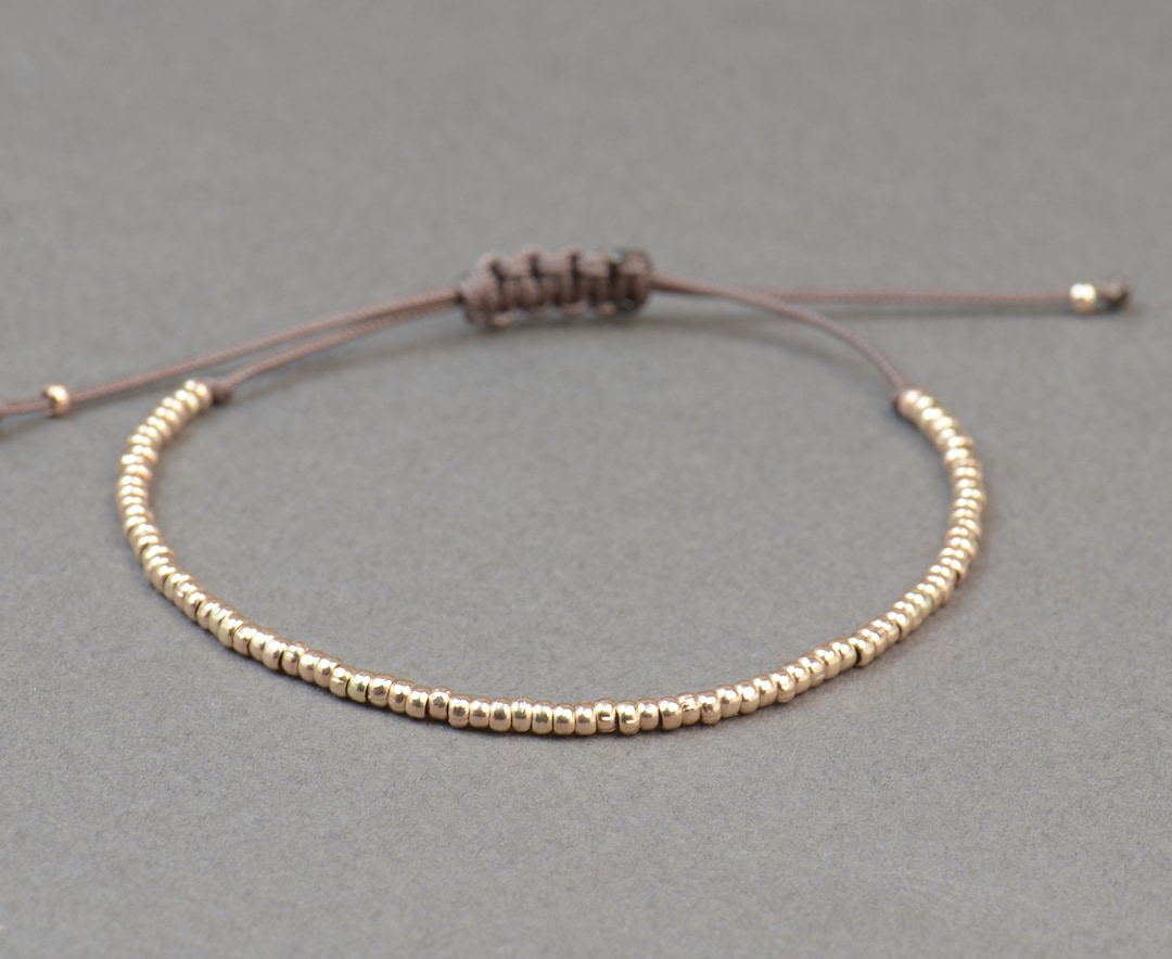 Rose Gold Silver Adjustable Bracelet.silver Rose Thread Bracelet ...