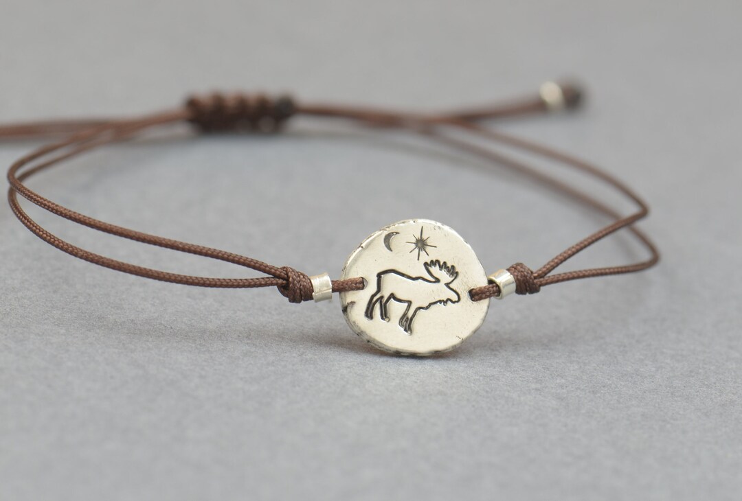 Moose Mountain Bracelet.artisan Sterling Silver Stars,mountain Moon ...