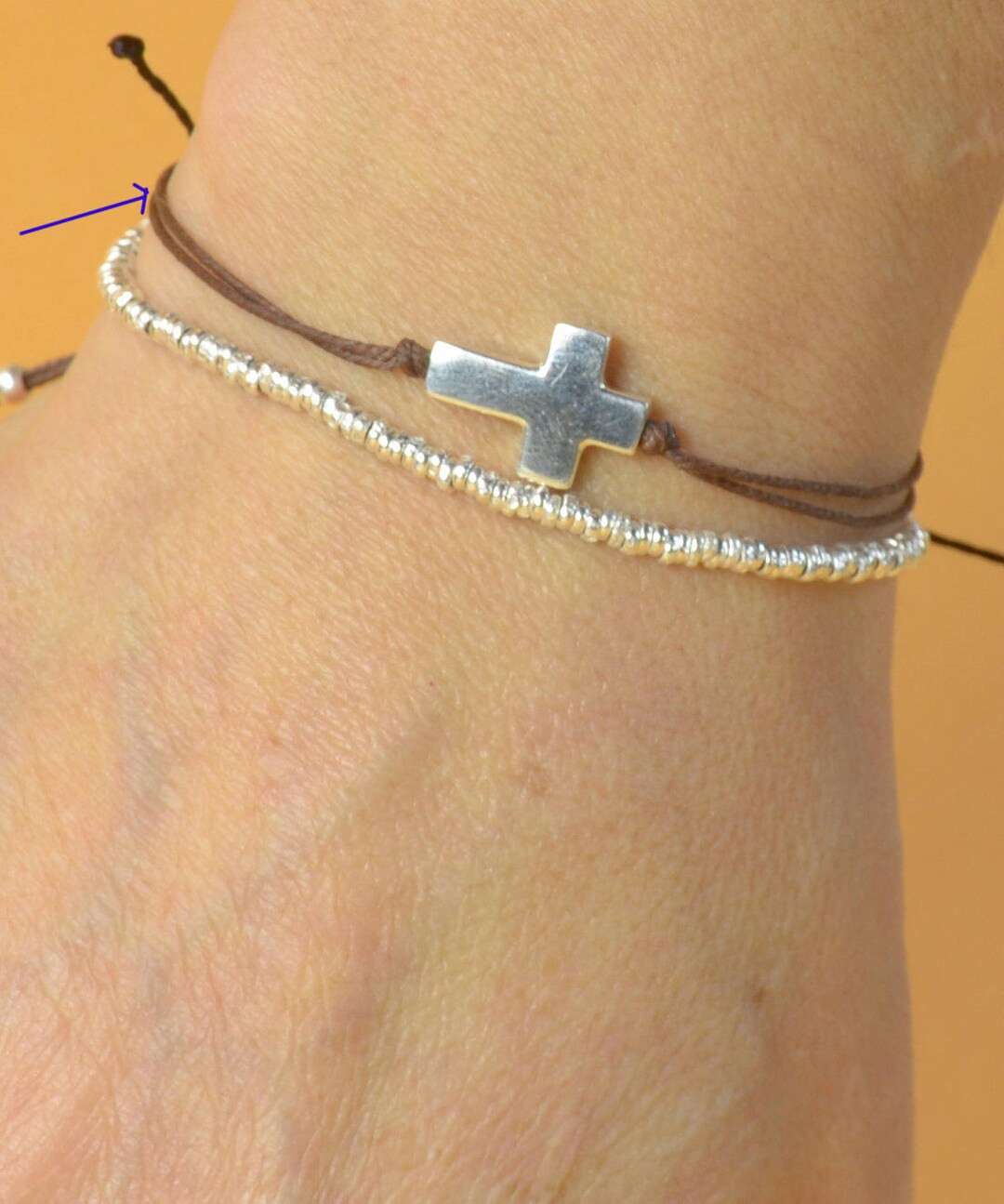 Sterling Silver Cross Charm Bracelet.mens Gift.unisex Cross Bracelet - Etsy