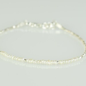 Super Tiny White Pearls and Sterling Silver Beaded Bracelet.tiniest ...
