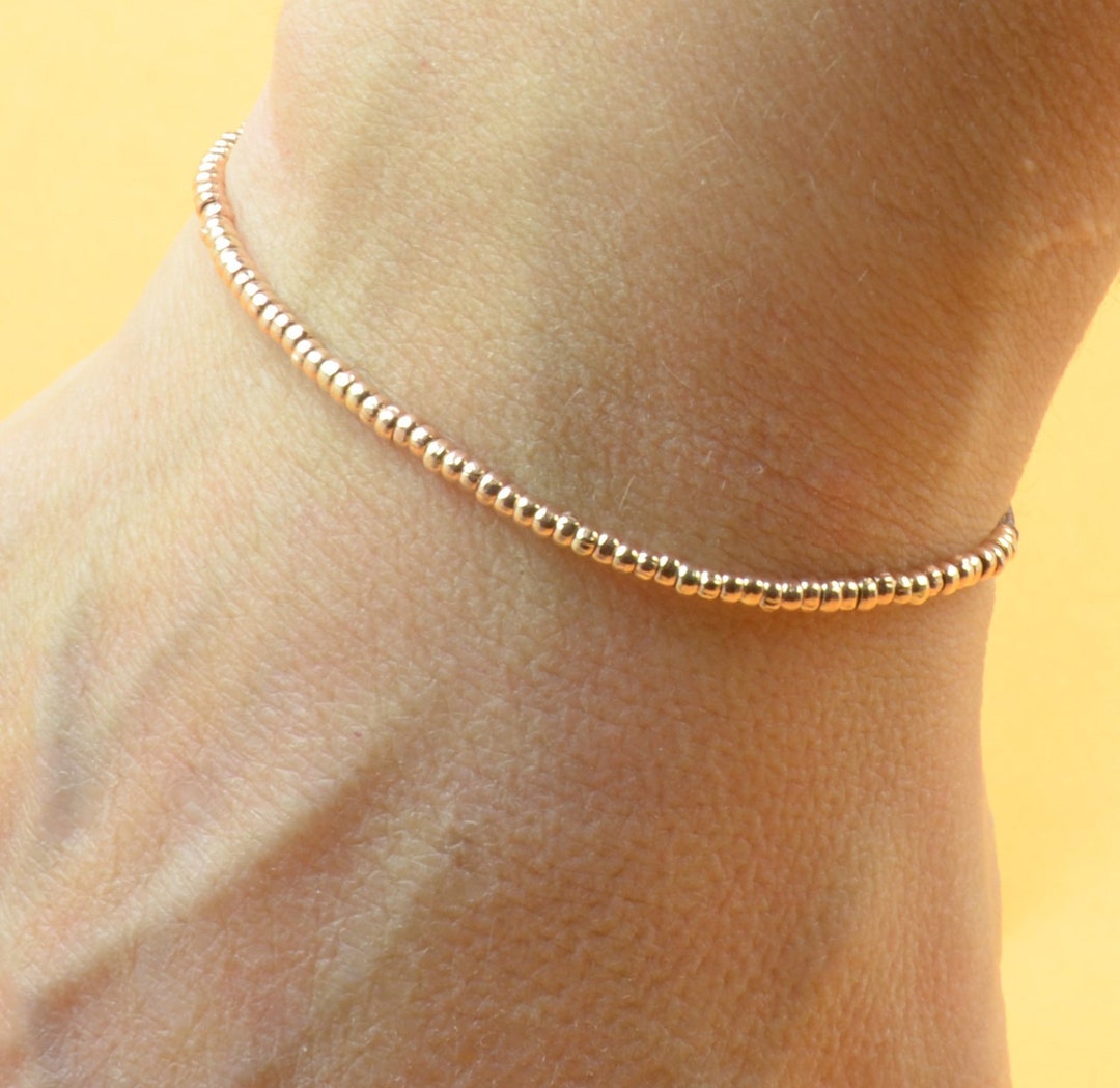 Rose Gold Silver Adjustable Bracelet.silver Rose Thread Bracelet ...