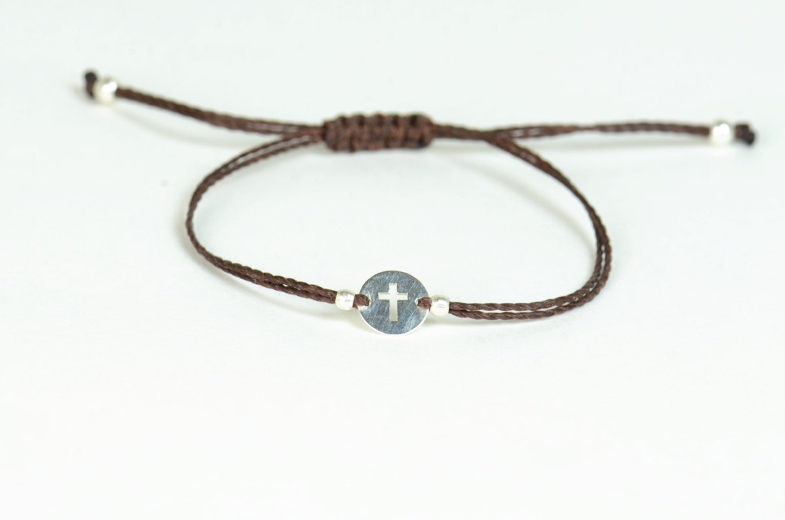 Sterling Silver Cross Charm Bracelet - Etsy