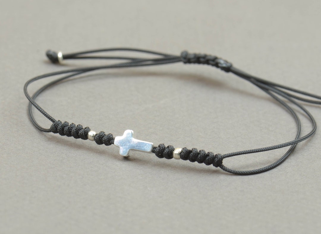 Sterling Silver Cross Charm Bracelet - Etsy