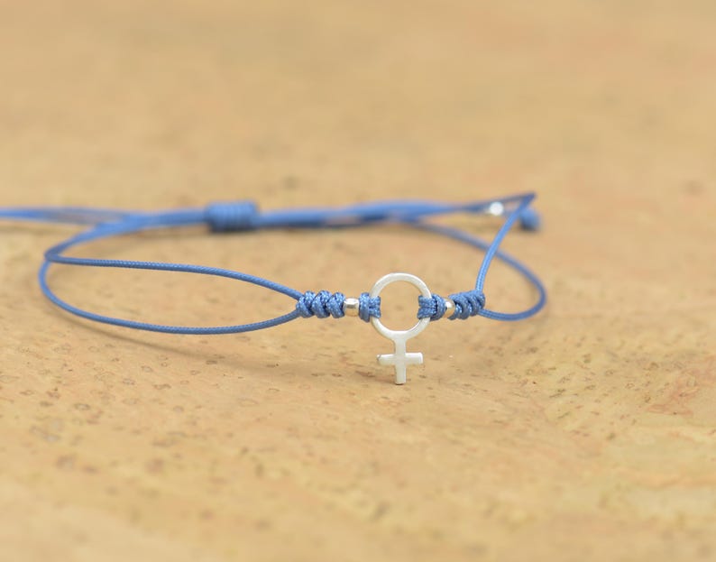 Sterling Silver Women Symbol Sign Bracelet.sterling Silver Bead ...