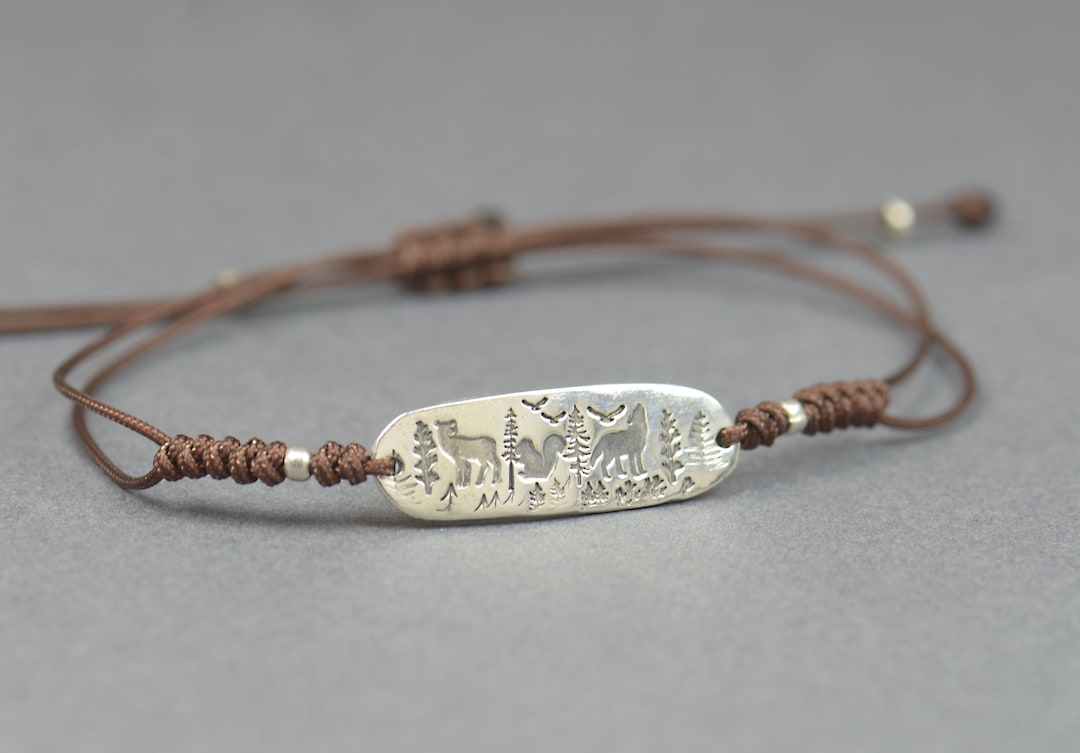 Sterling Silver Bracelet Life in Forest Charm Deer,squirrel,wolf ...