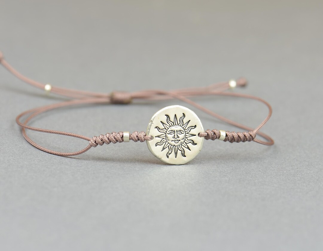 Sterling Silver Sun Bracelet.sun Face Bracelet. - Etsy