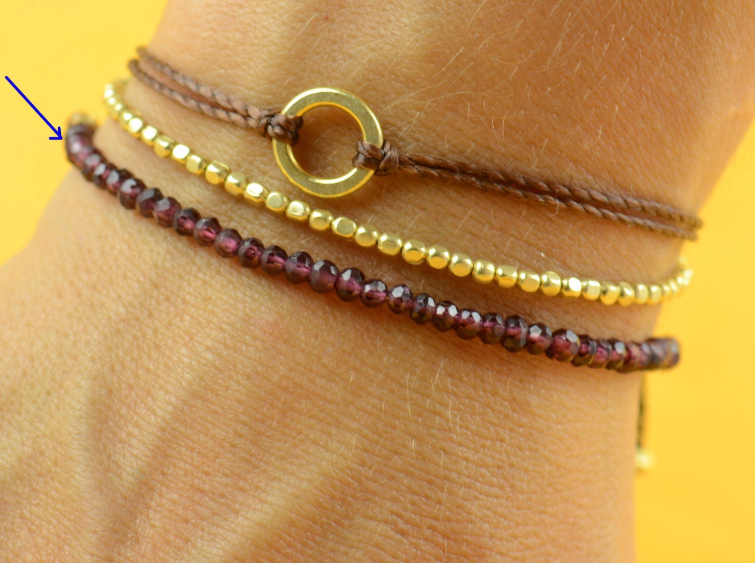 Garnet bracelet | Etsy