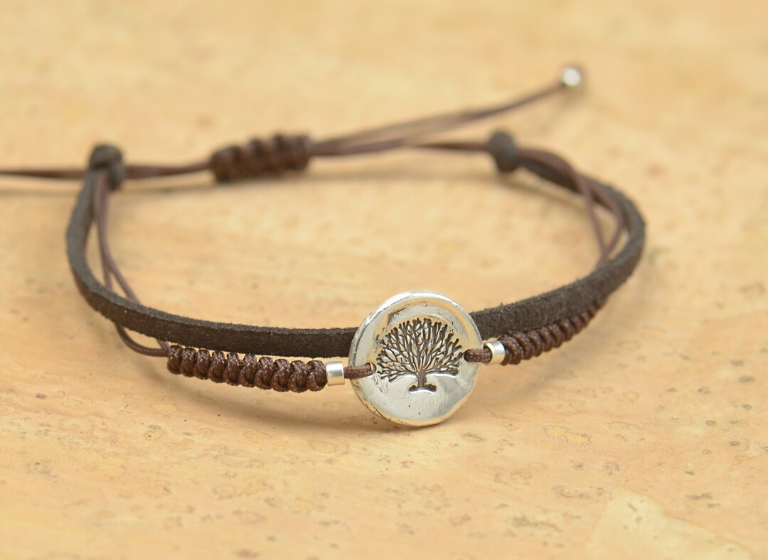 Sterling Silver Tree of Life Rustic Bracelet.mens Gift.oak Tree of Life ...