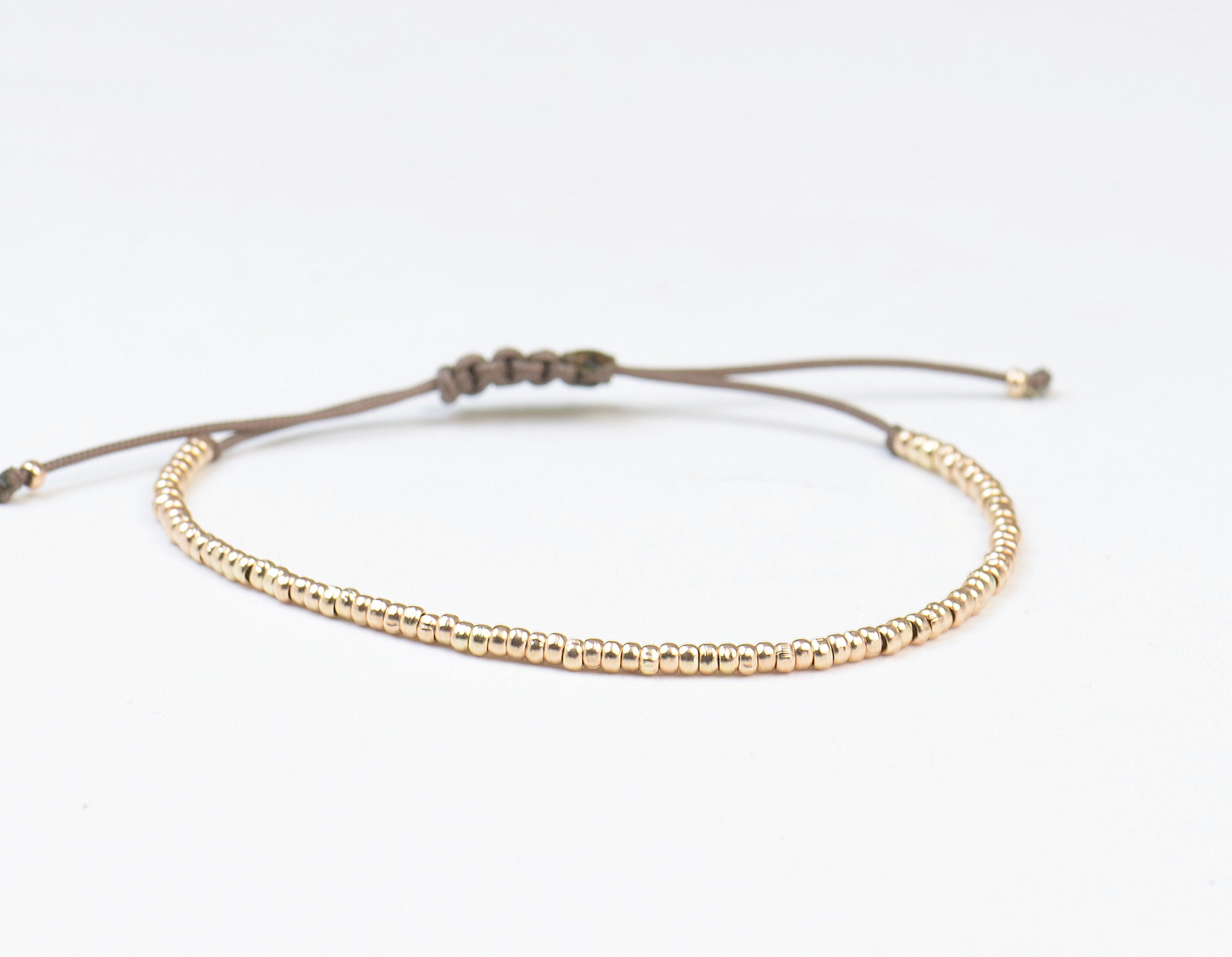 Rose gold silver adjustable bracelet.Silver Rose Thread | Etsy