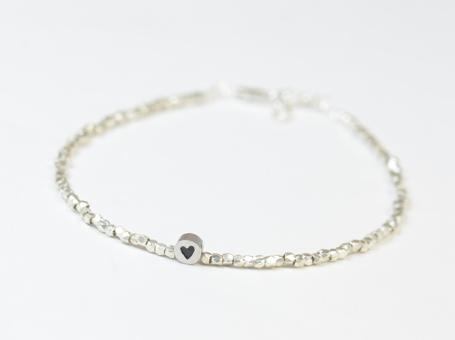 Sterling Silver and Heart Sterling Silver Charm Bracelet - Etsy