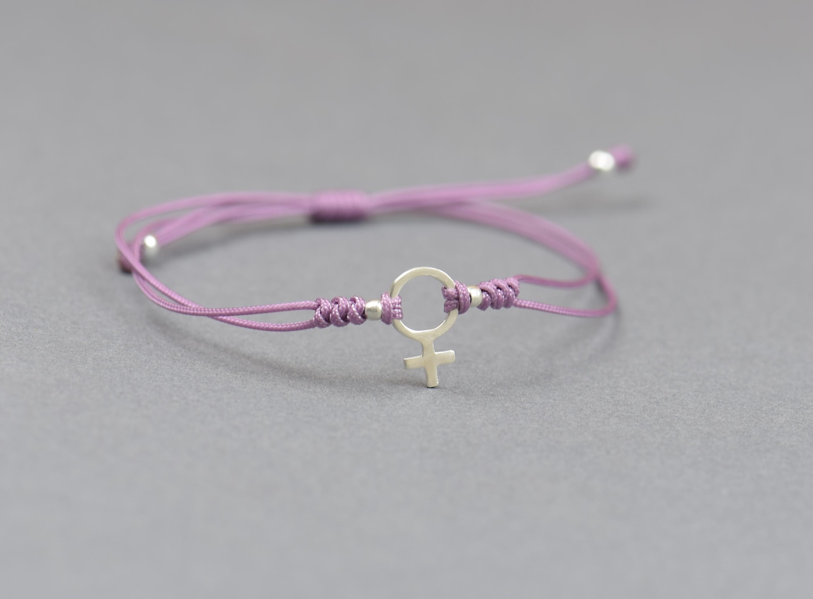 Sterling Silver Women Symbol Sign Bracelet.sterling Silver Bead ...