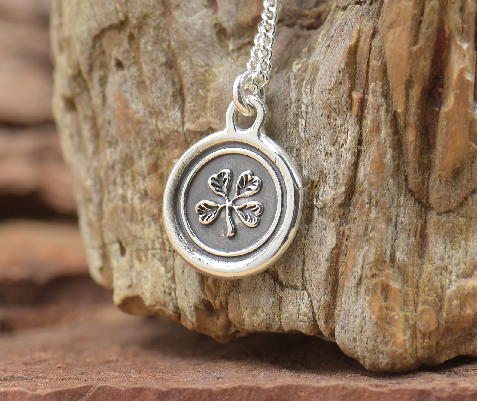 Sterling Silver Four Leaf Clover Pendant.handmade Piece.mystery,magic ...