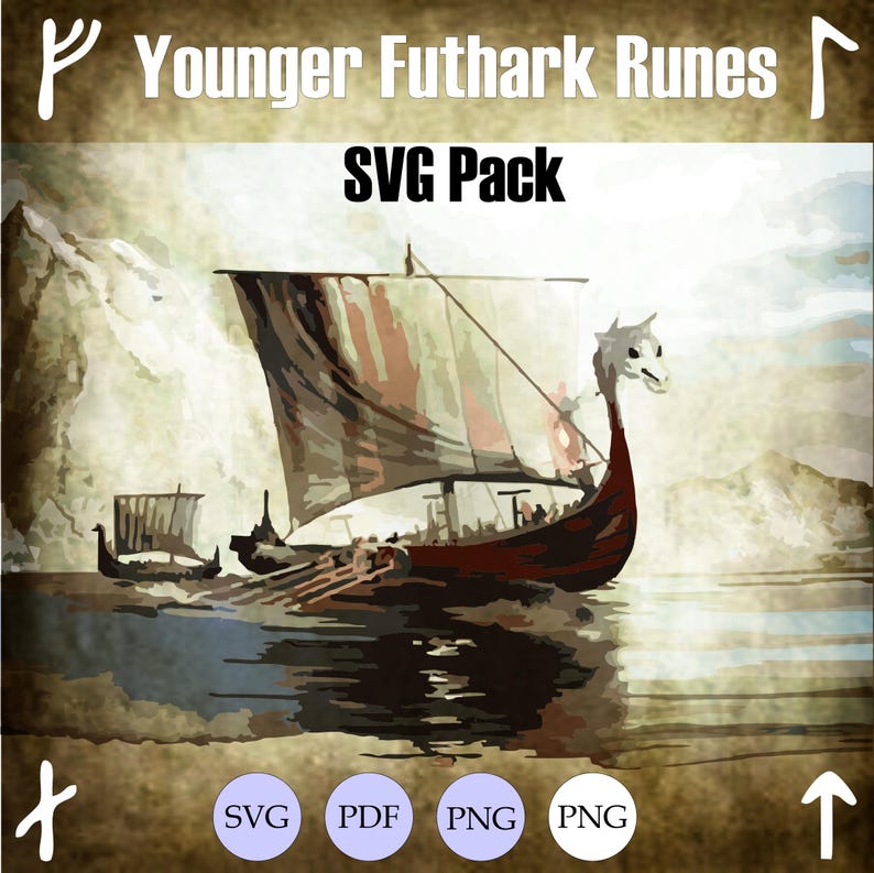 Viking Runes Younger Futhark - Svg, Png, Pdf, Png No Background - Etsy