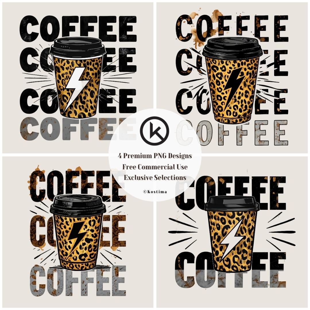Coffee Leopard-bold Stylish Design Leopard Print Coffee Cup Lightning ...