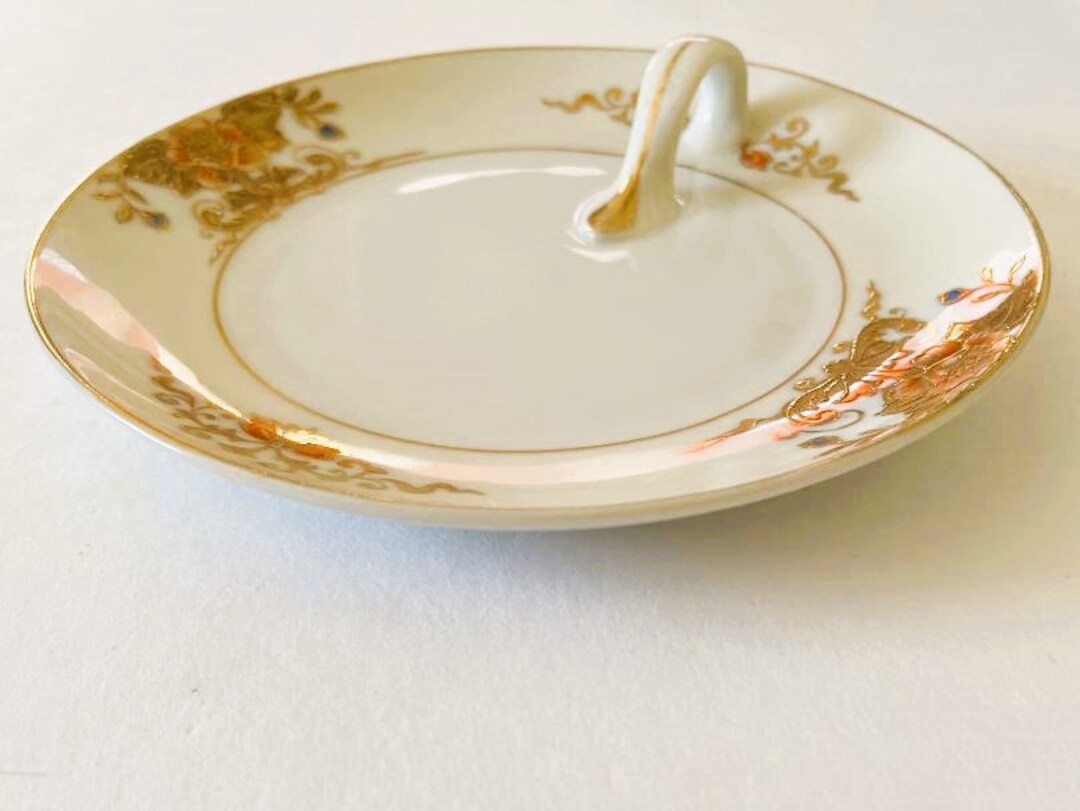 Antique Noritake Morimura Nappy Hand Painted Yellow Orange and Gold ...