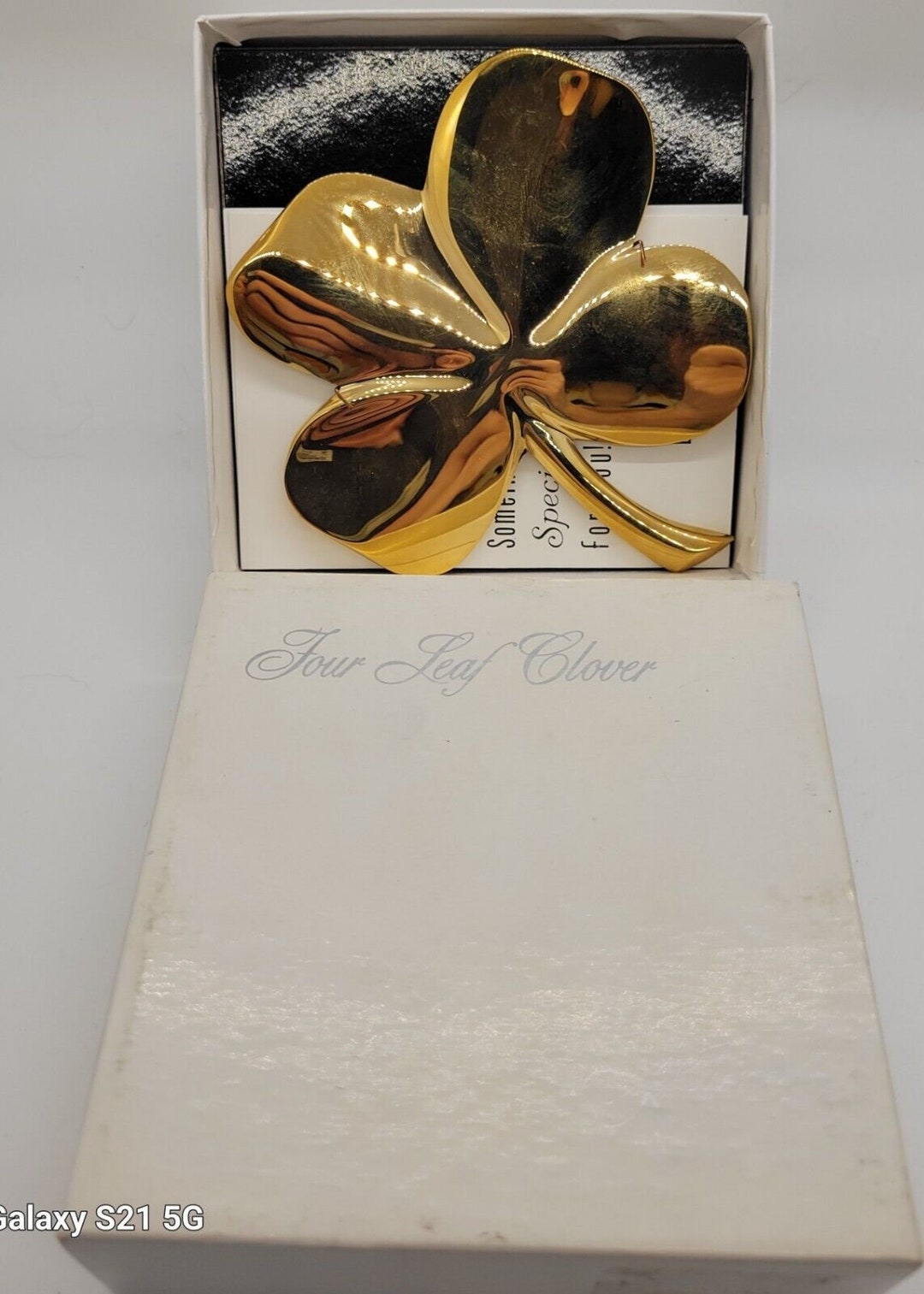 Vintage Four Leaf Clover Shamrock Paperweight Gerity 24K Gold - Etsy