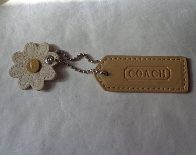 COACH Daisy Flower Hangtag Beige Tan Leather - Etsy