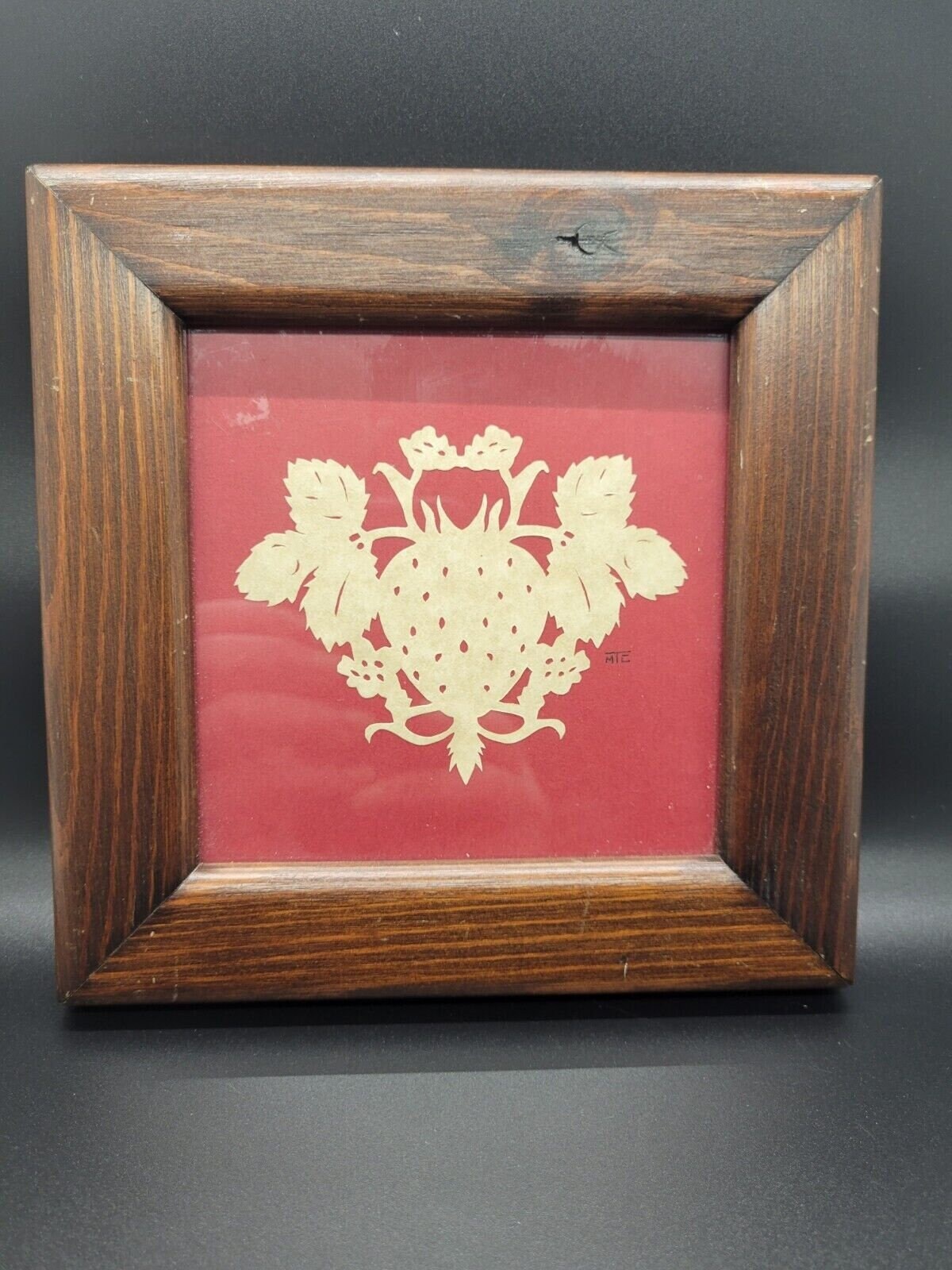 Folk Art Framed Scherenschnitte Cut Paper of A Strawberry - Etsy