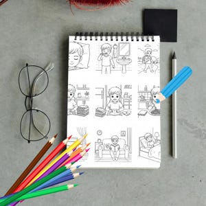 Kids' Daily Routine Coloring Book – Instant Download - Etsy