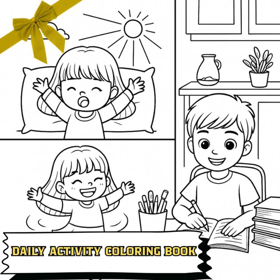 Kids' Daily Routine Coloring Book – Instant Download - Etsy