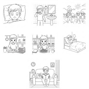 Kids' Daily Routine Coloring Book – Instant Download - Etsy
