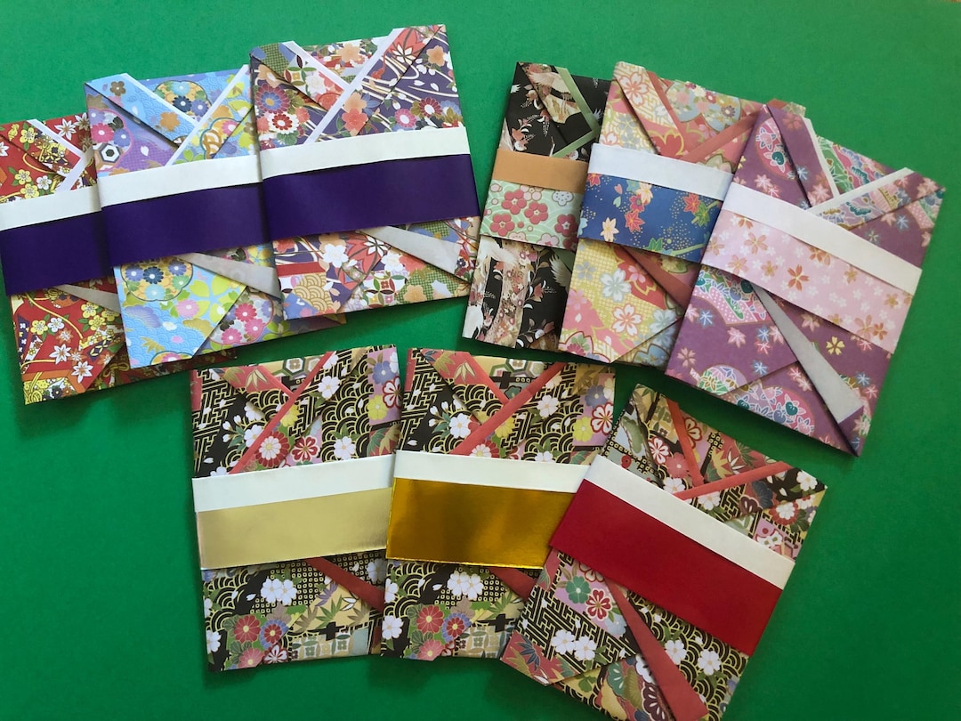 Set of 9 Japanese Origami Money Gift Envelopes, Gift Card Envelopes ...