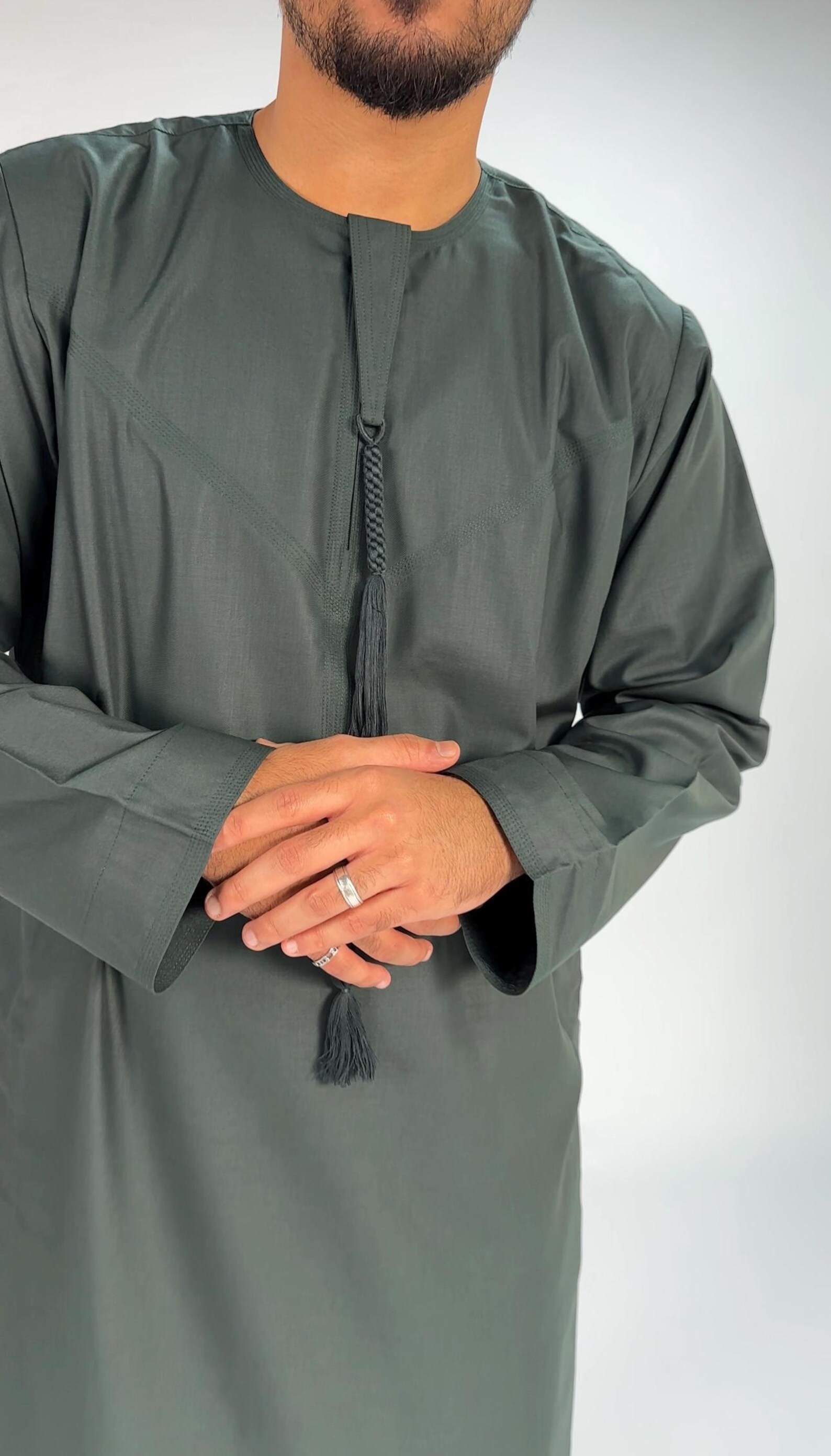 Premium Emirati Thobe for Men in Emerald Green – Elegant Mens Modest ...