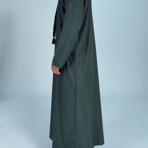 Premium Emirati Thobe for Men in Emerald Green – Elegant Mens Modest ...