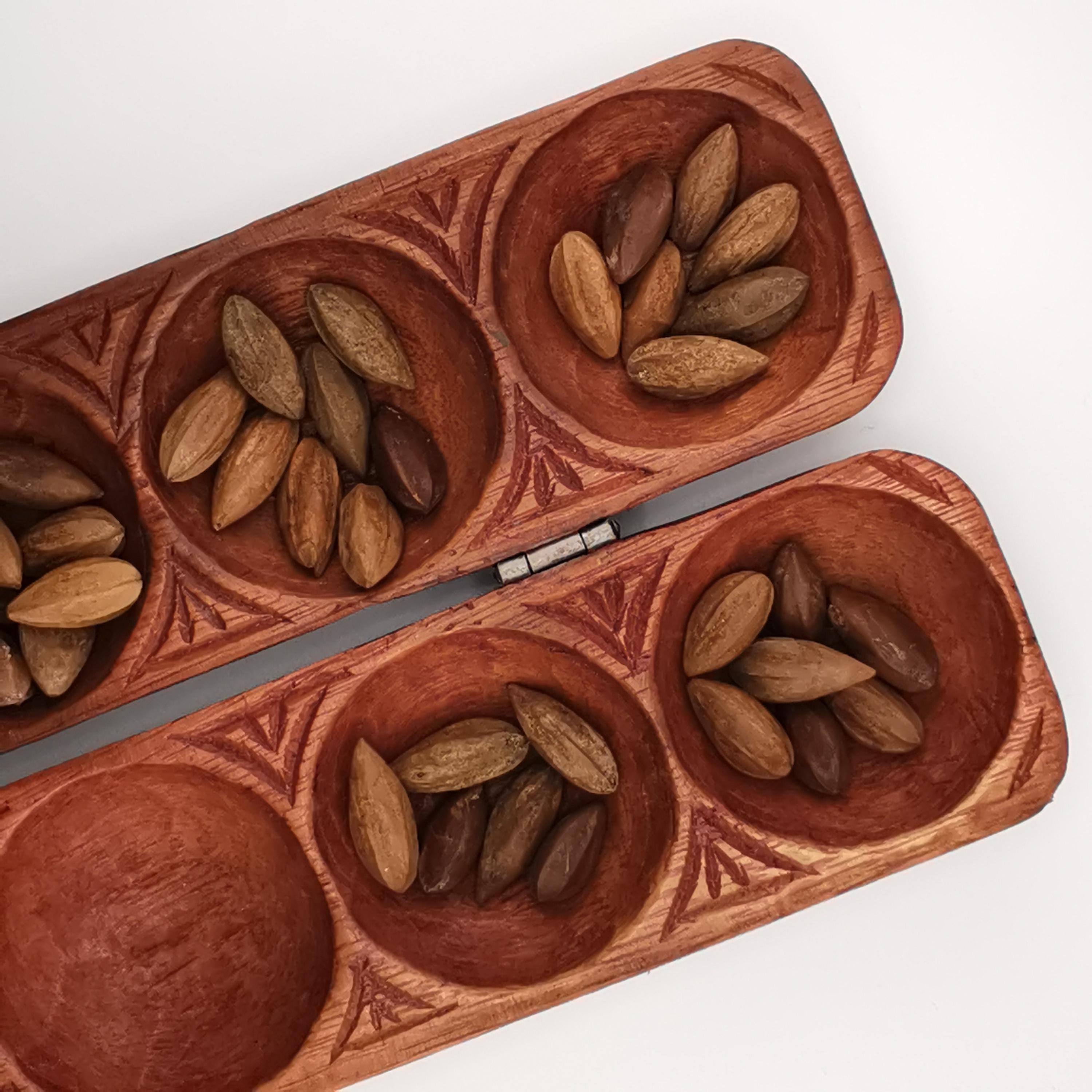 Mancala Board Game - Handcrafted Wooden Awale Game From Cameroon ...