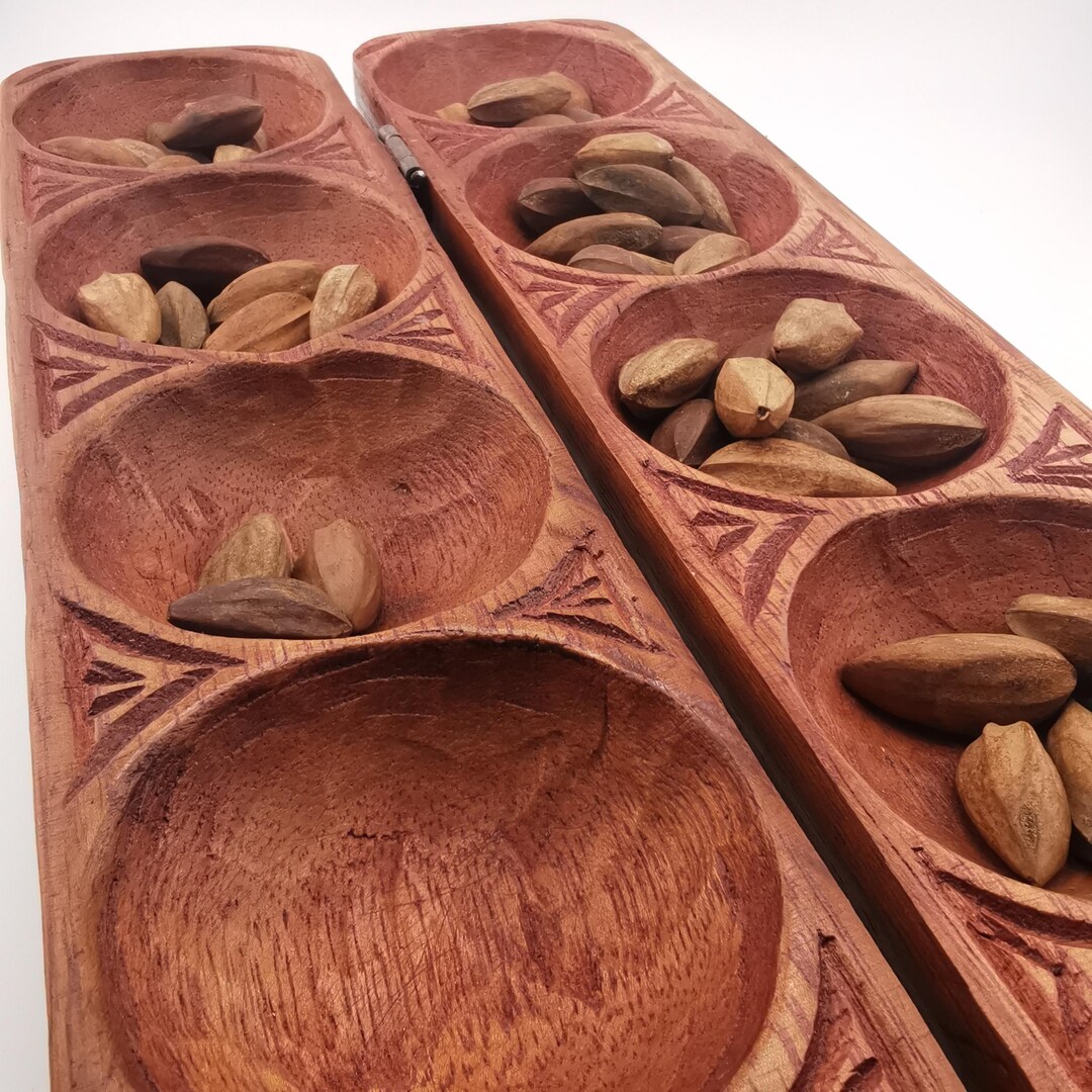Mancala Board Game - Handcrafted Wooden Awale Game From Cameroon ...