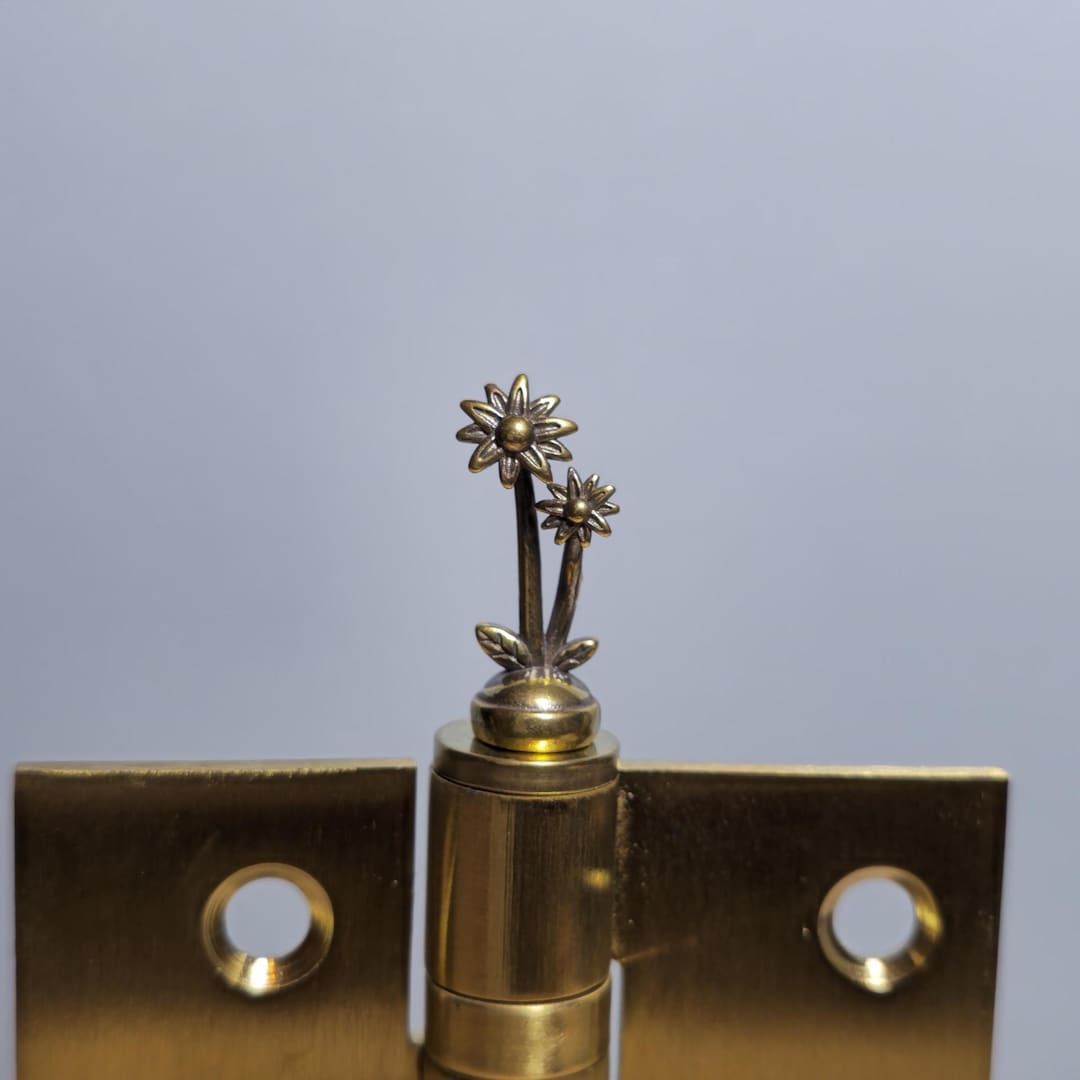 Brass Flower Hinge Head Topper Magnetic Floral Home Decor, Garden Gift ...