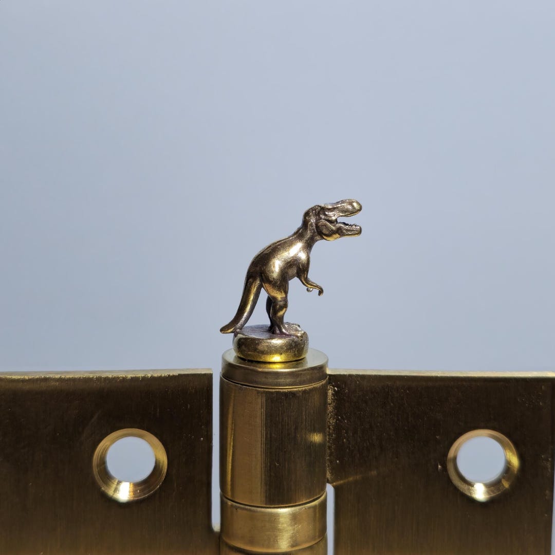 Magnetic Brass T-rex Hinge Head Topper | Dinosaur Door Hinge Decoration ...