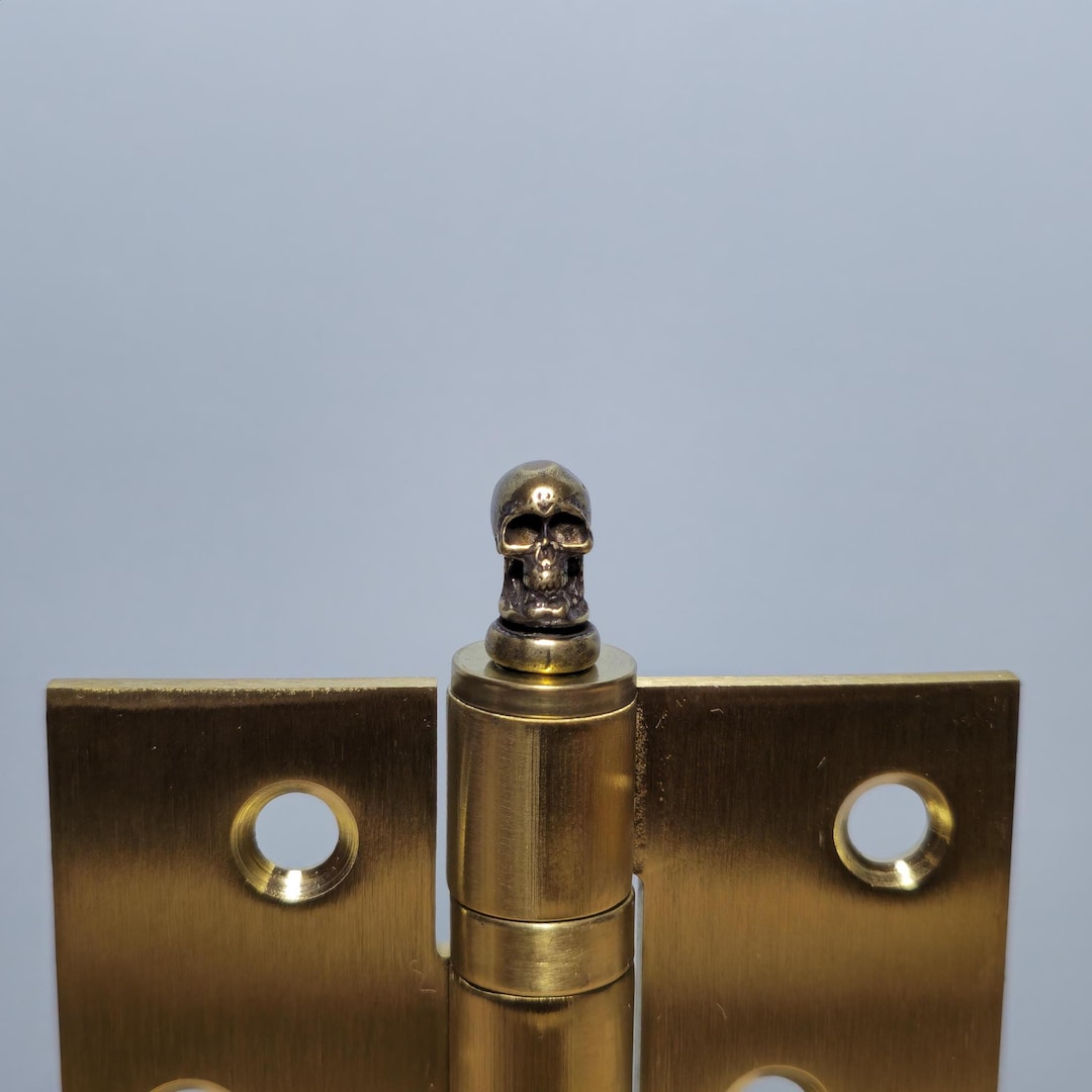 Magnetic Skull Door Hinge Topper | Gothic Brass Hinge Head Figurine Set ...