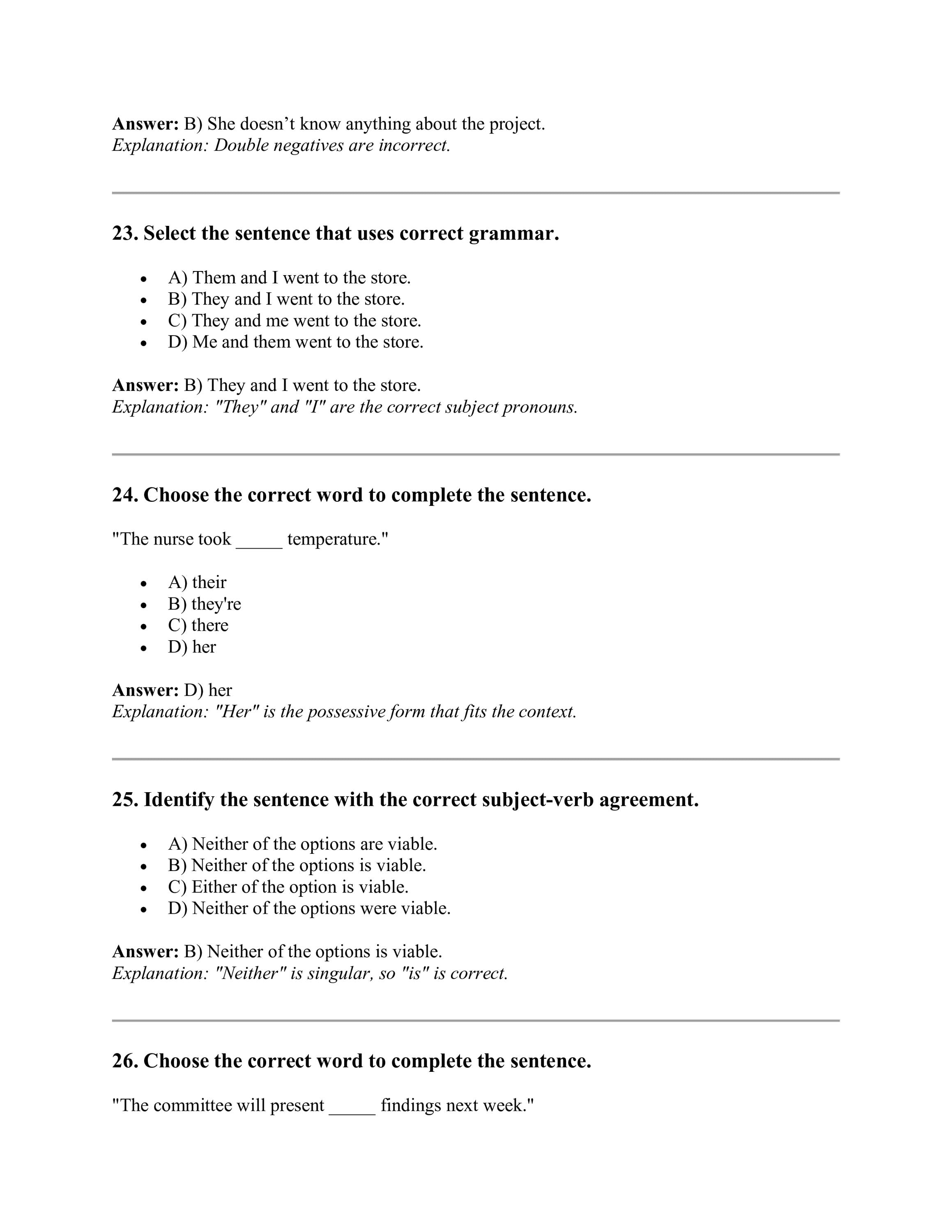 HESI A2 Grammar Practice Test - Etsy