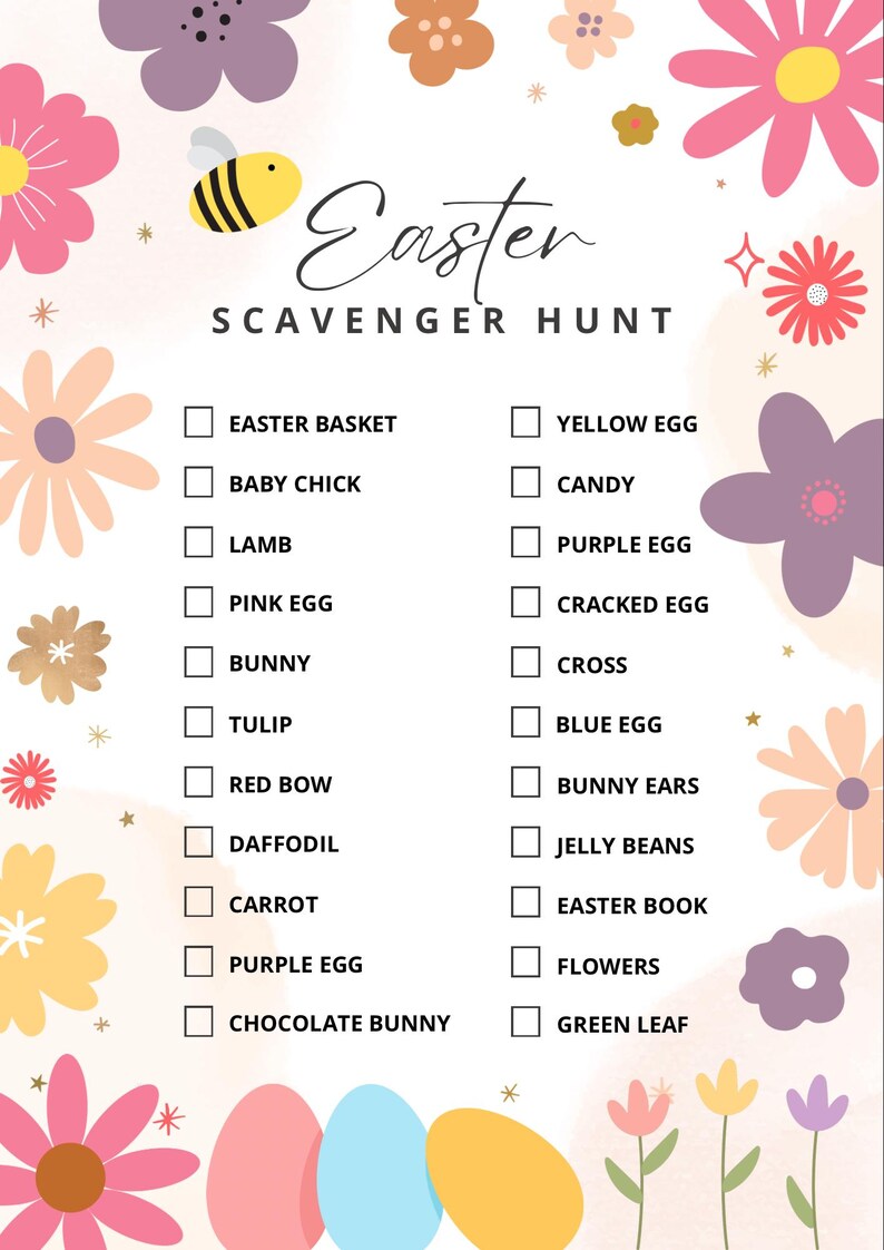 Easter Scavenger Hunt- Customizable - Etsy