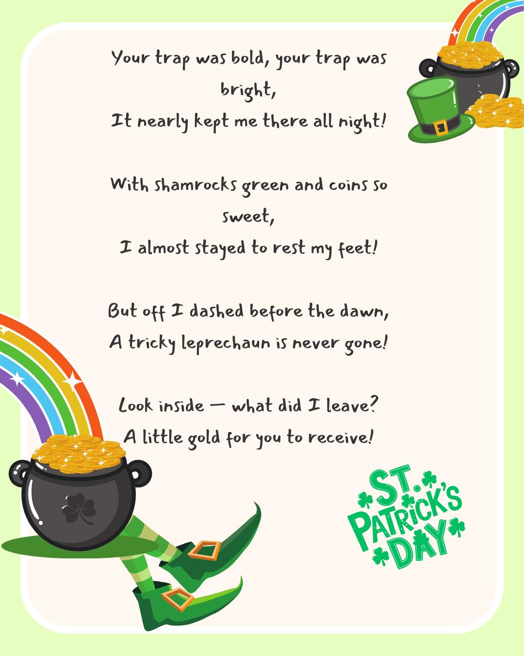 Leprechaun Trap Letter - “close Call!” - Etsy