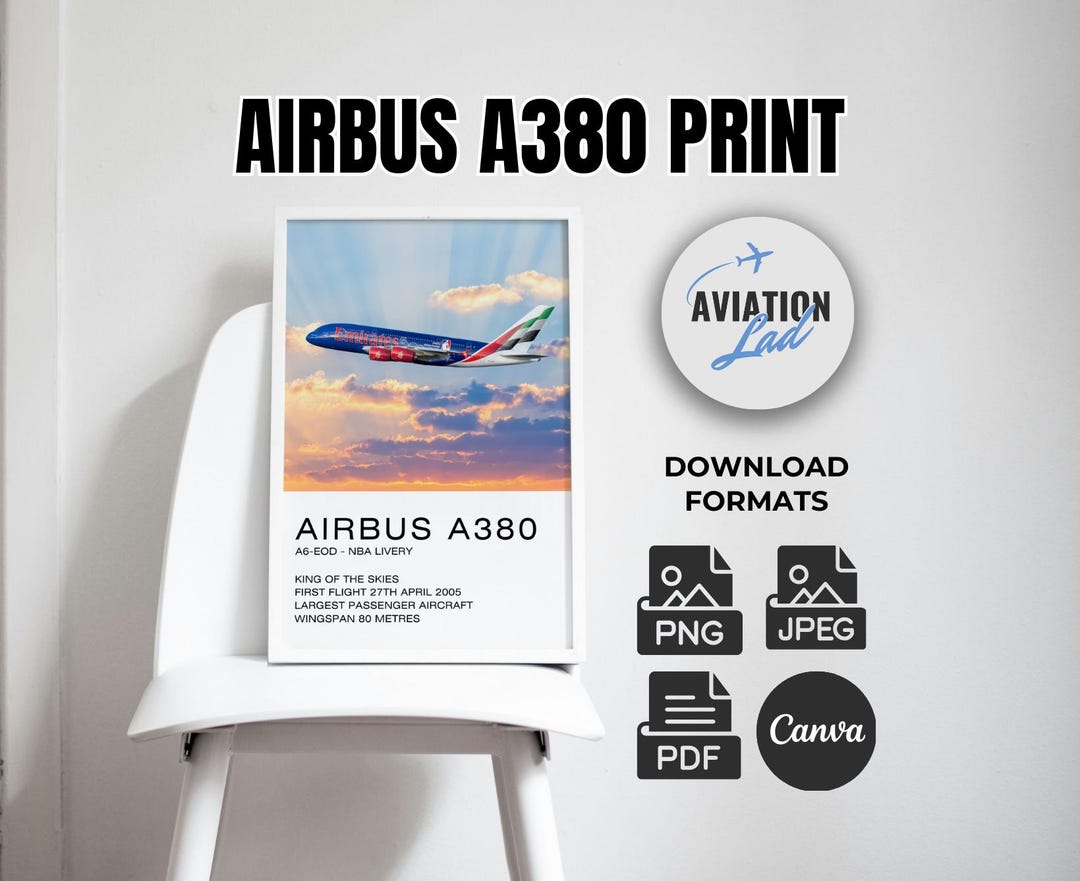 Airbus A380 Print | Aviation Wall Art | Emirates | A6-EOD | NBA Livery ...