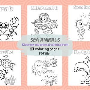 13 Pages Printable Under the Sea/sea Animals Colouring Pages for Kids ...