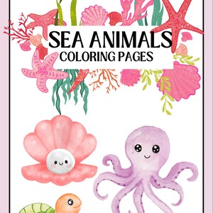 13 Pages Printable Under the Sea/sea Animals Colouring Pages for Kids ...
