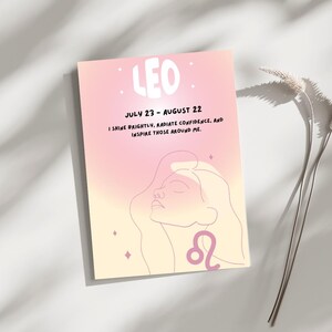 Minimalist Leo Zodiac Art Print: Inspirational Astrology Gift (digital ...