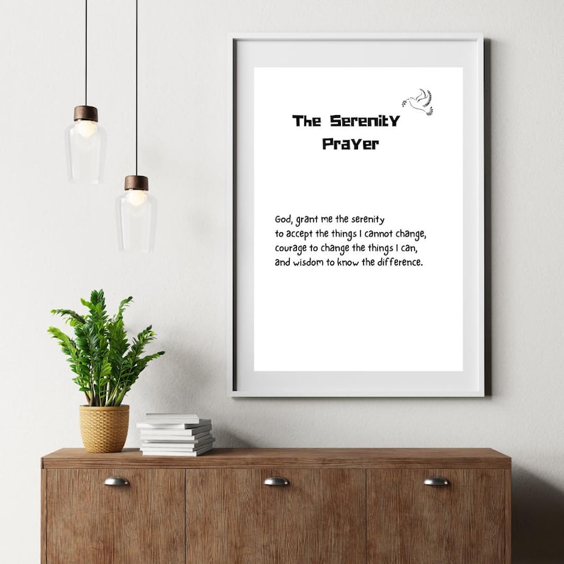 Serenity Prayer Printable | Digital Instant Download | Minimalist Wall ...