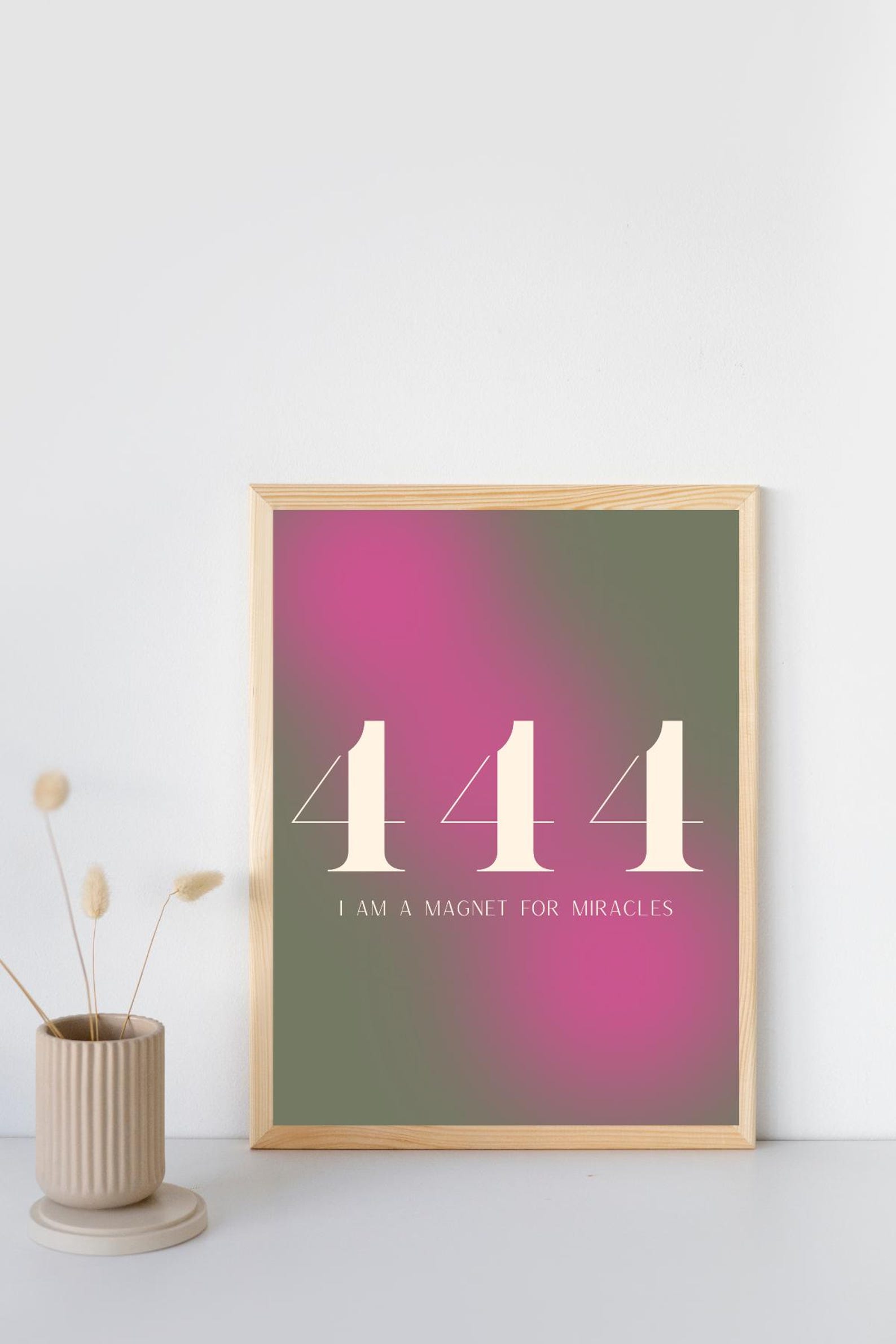 Angel Number 444 Print: Spiritual Affirmation Poster (digital Download ...