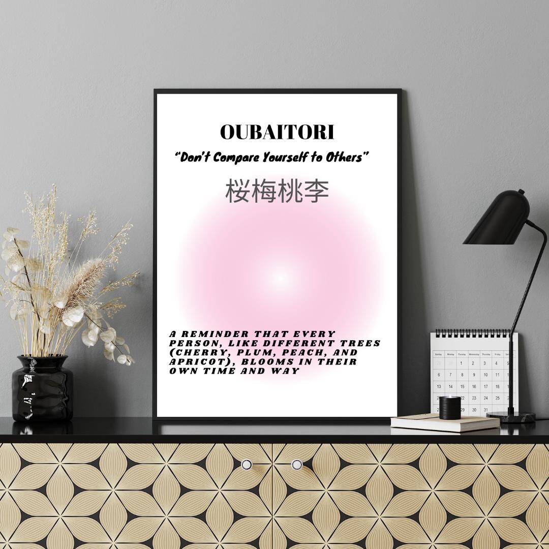 Japanese Wisdom Print - Oubaitori Wall Art - Self-growth Affirmation ...