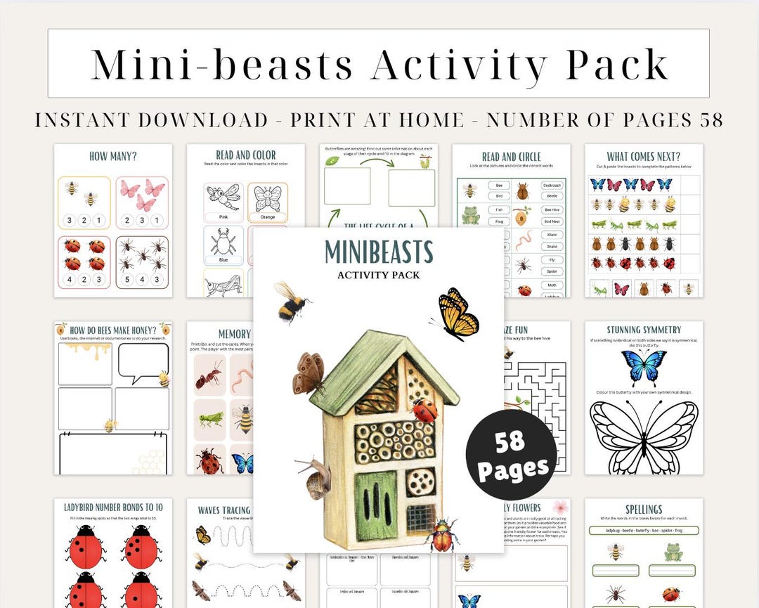Minibeasts Nature Activity Pack | Children's Nature Activity Book ...