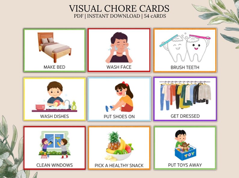 Daily Routine Cards Visual Schedule, Toddler Routine Chart for Kids ...