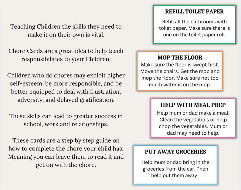 Editable Chore Cards for Kids | Printable Chore Cards | Chores for ...