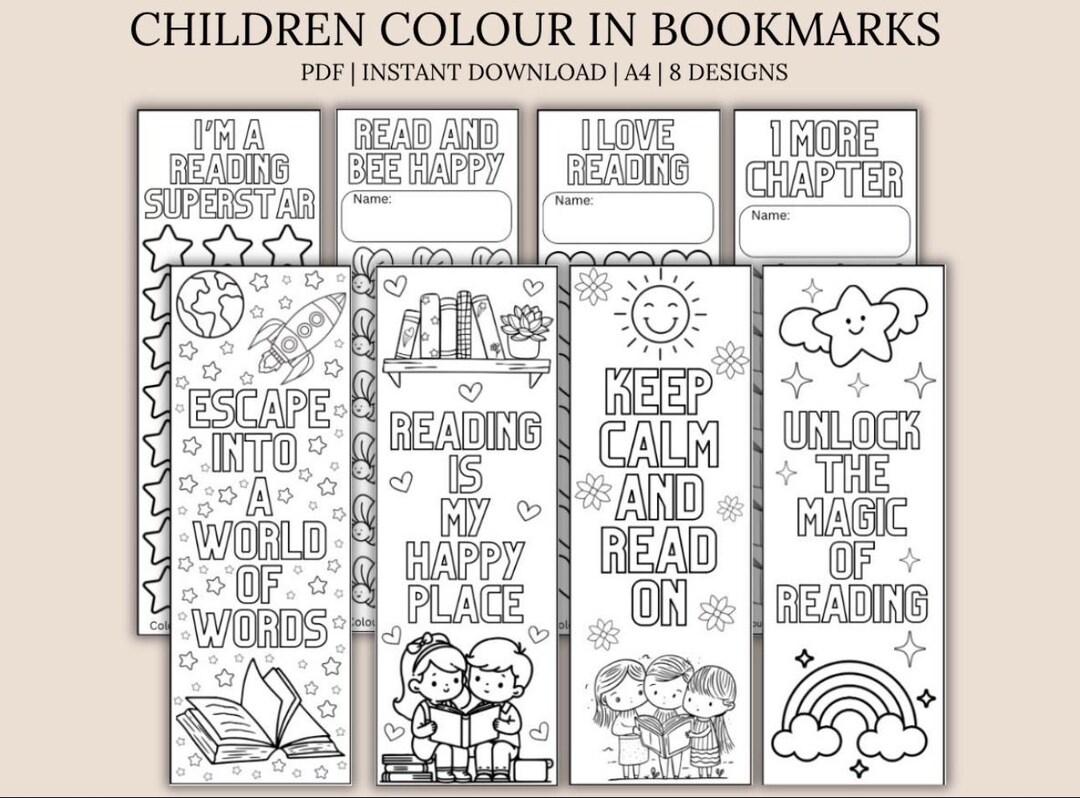 Reading Tracker Bookmarks, Children's Book Challenge Bookmarks ...