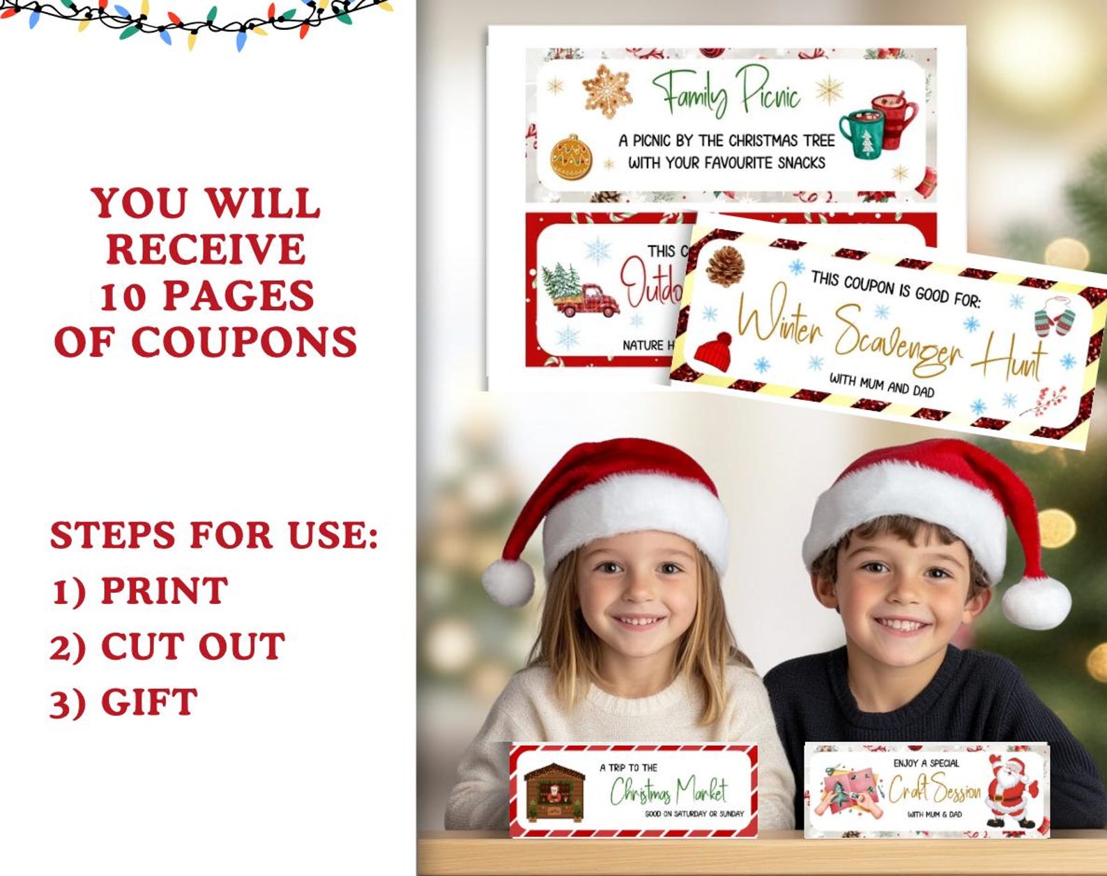 Printable Christmas Coupon Book, Christmas Coupons for Kids, Christmas ...