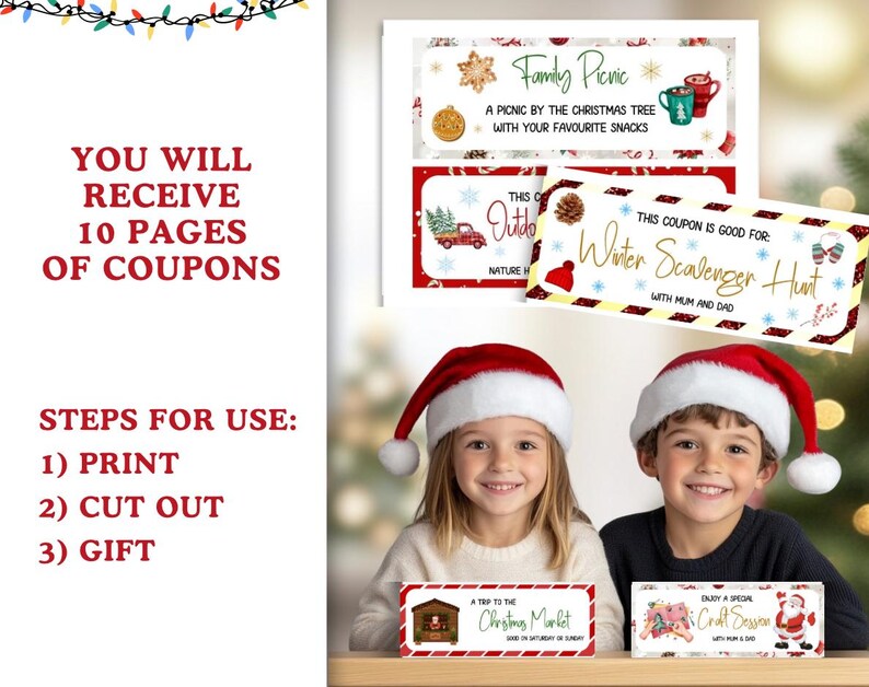 Printable Christmas Coupon Book, Christmas Coupons for Kids, Christmas ...